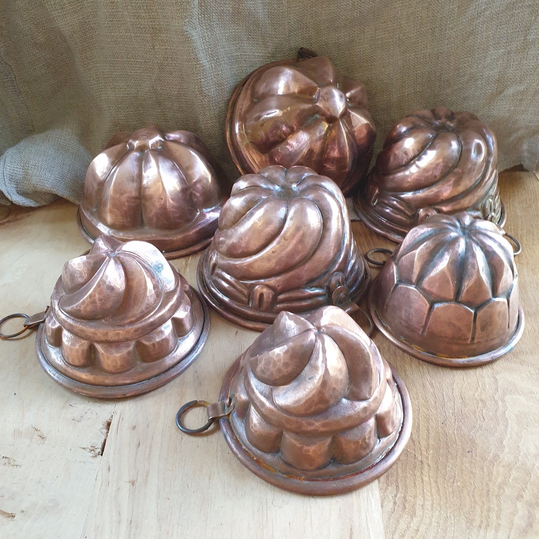 Rare Pudding Molds, Old Copper Form Set, Copper Mold Set, Copper ...