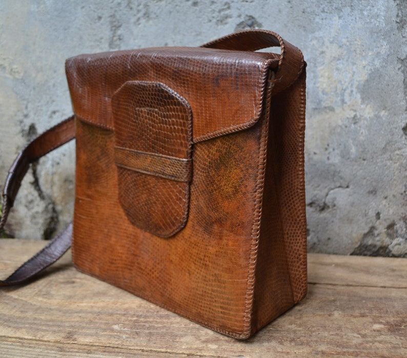 Real Vintage Reptile Bag Reptile Purse Vintage Snake Leather - Etsy