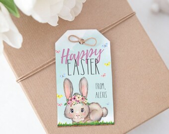 Printable Easter Gift Tags, Easter Basket Favor Tags, Easter Bunny Gift ...