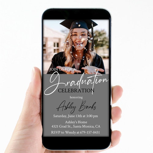 Digital Graduation Party Invitation DIY Electronic Grad - Etsy
