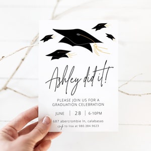 Personalized Graduation Party Invitation Template | Digital Graduation ...
