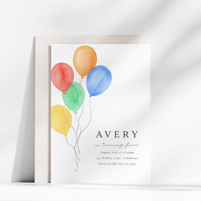 Balloon Party Invite - Etsy