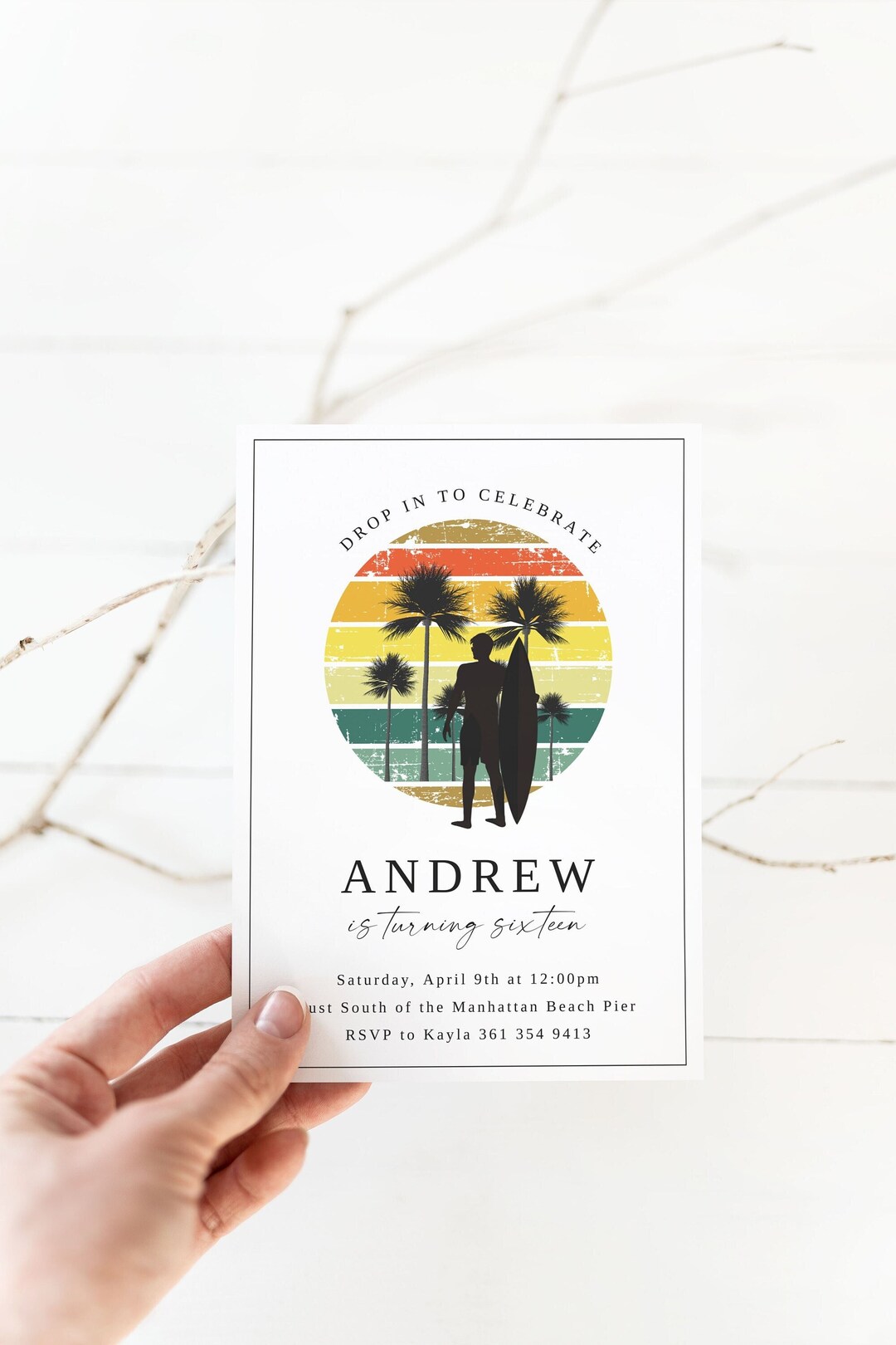 Surf Party Invitation | Beach Birthday Invite | Summer Party | Teen ...