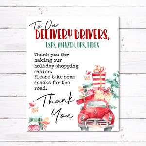 Delivery Driver Sign Essential Worker Thank You Snack Basket - Etsy