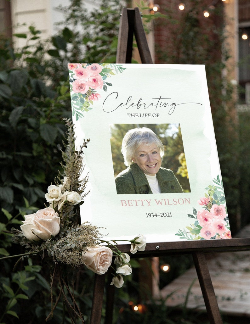 Memorial Sign Template Editable Funeral Welcome Sign - Etsy