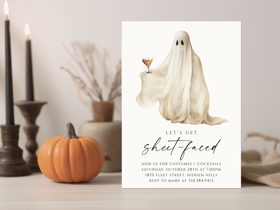 Halloween Invitation Template | Ghost Invitation for Adults | Modern ...