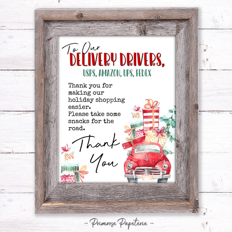 Delivery Driver Sign Essential Worker Thank You Snack Basket - Etsy