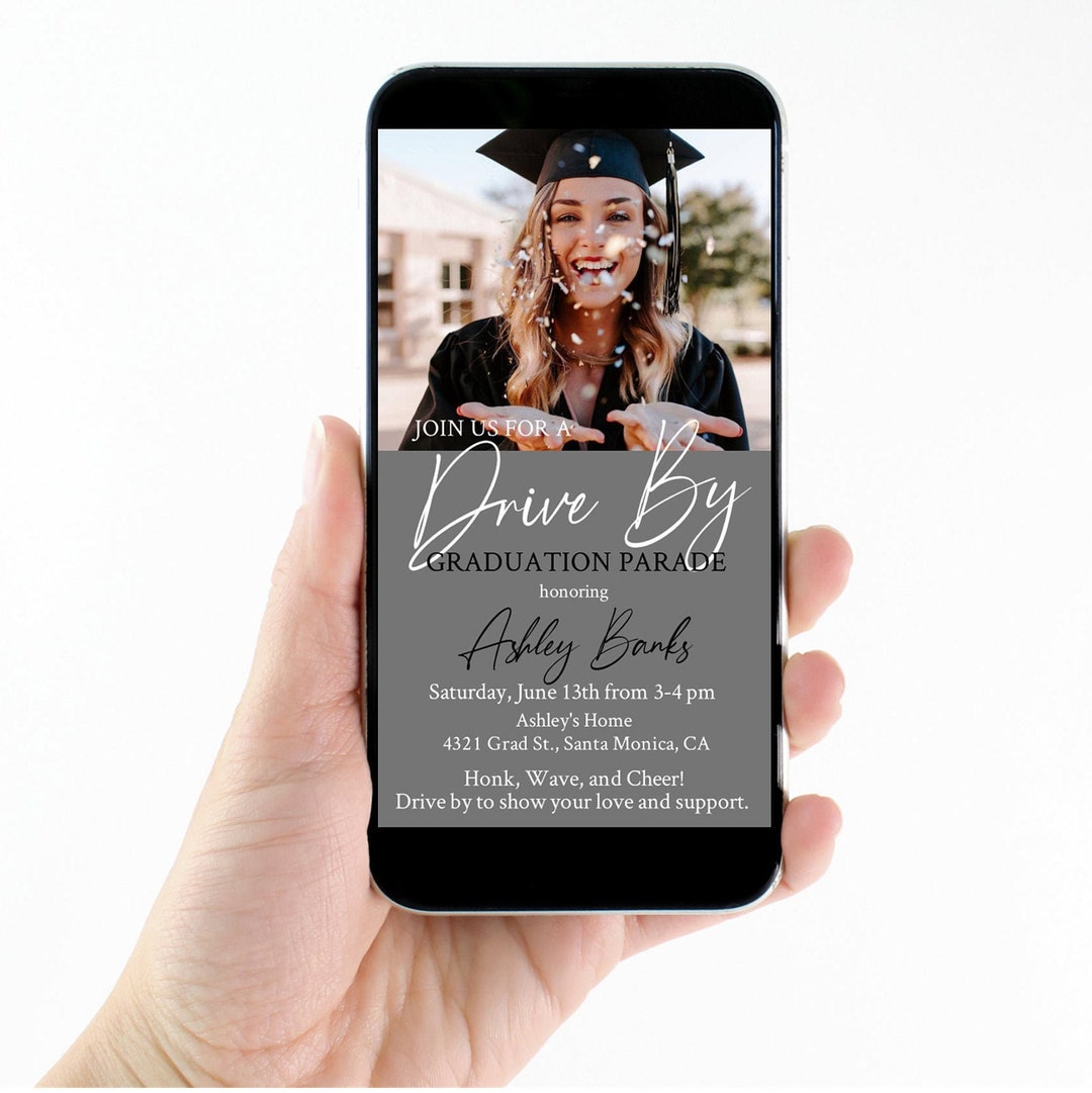 Graduation Parade, Drive by Graduation Invitation, Announcement ...