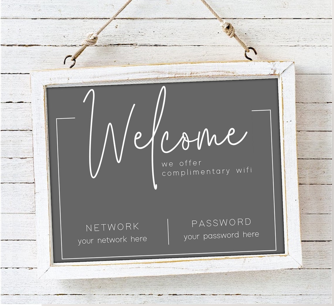 WIFI Password Sign Template Wifi Network Sign Instant - Etsy