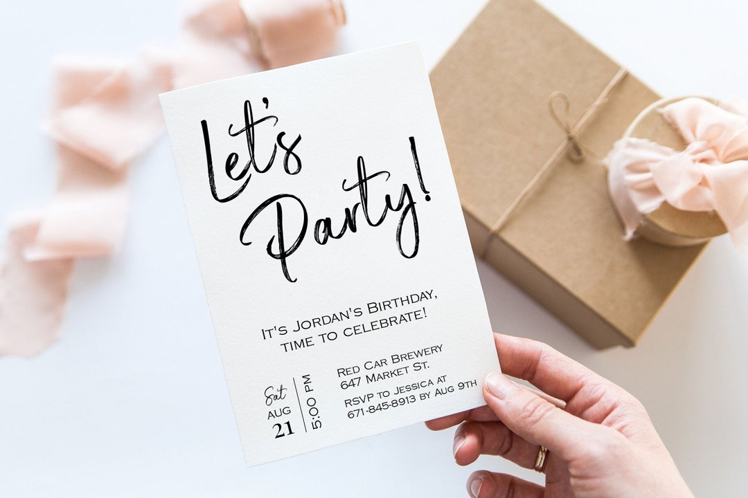 Party Invitation Template, Birthday Invitation, Any Celebration ...