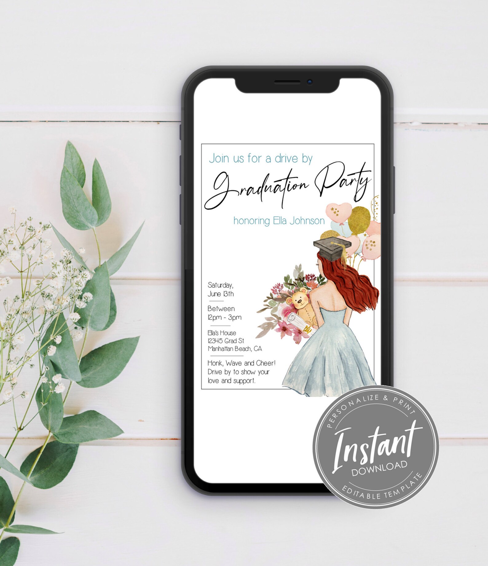 Graduation Drive by Invitation Virtual Graduation Invitation | Etsy