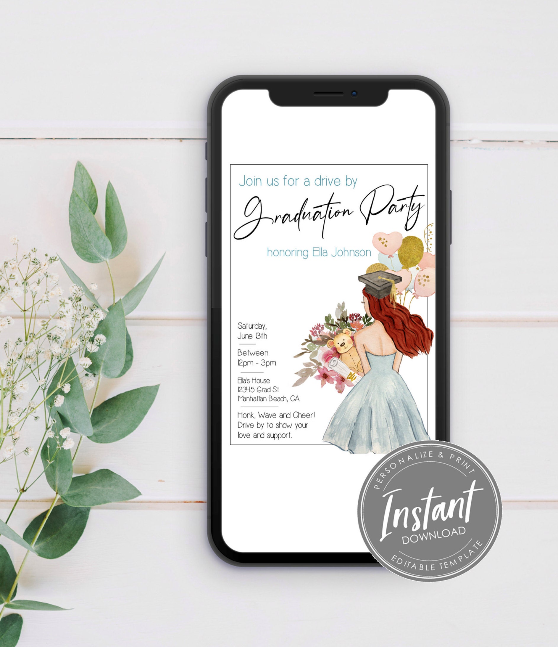 Graduation Drive by Invitation Virtual Graduation Invitation | Etsy