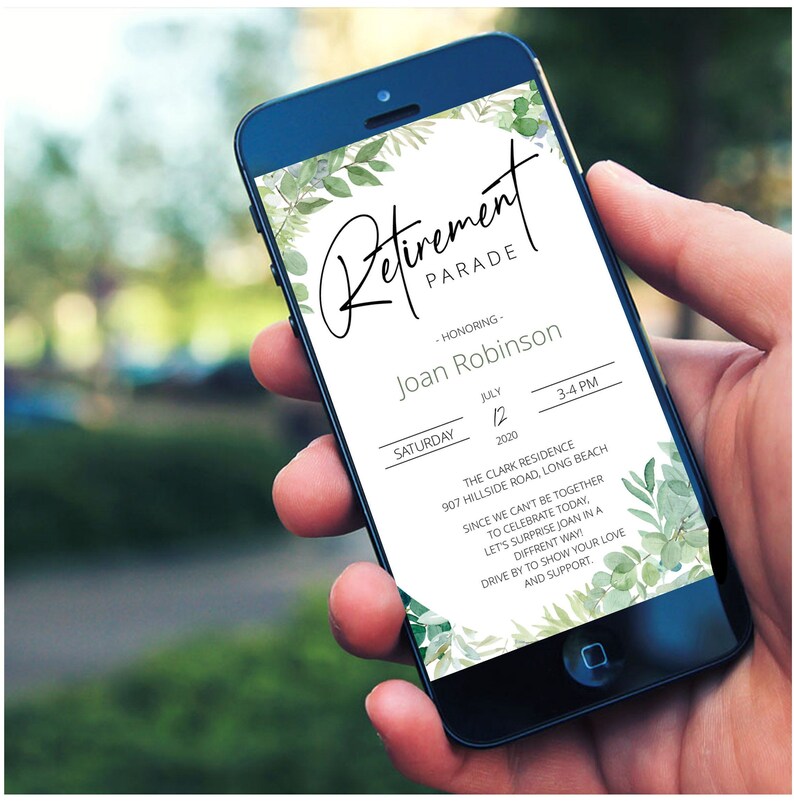 Editable Drive by Retirement Invitation, Drive Thru Car Parade Invite ...