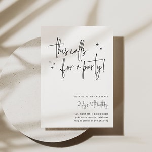 Party Invitation Editable Party Invite Birthday Invitation Modern ...