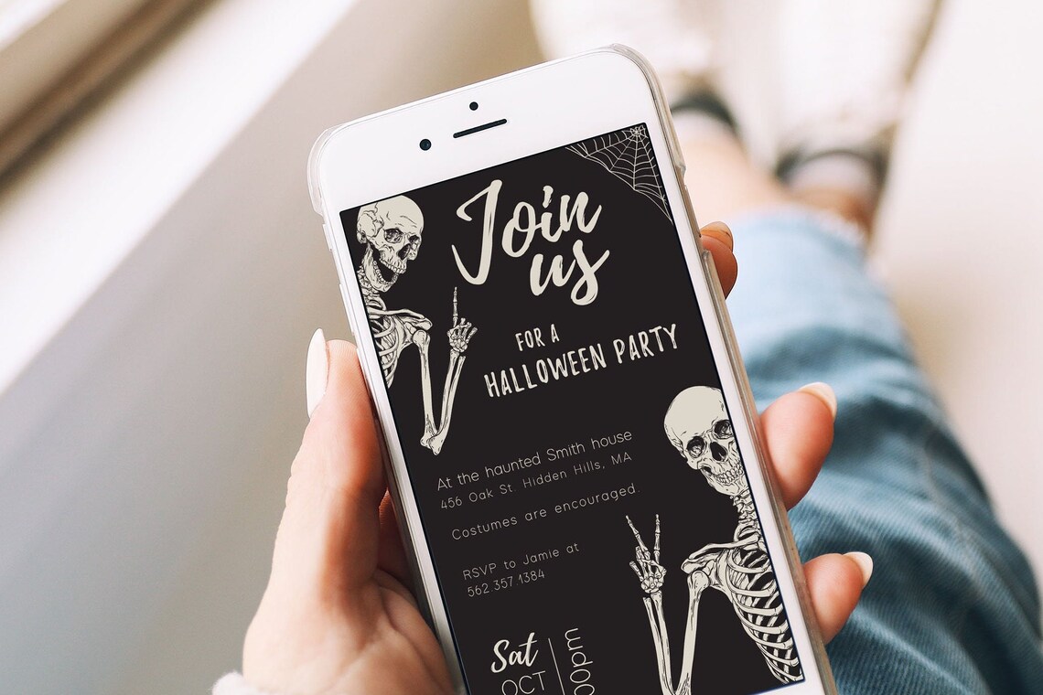 Digital Halloween Party Invitation Halloween Invitation - Etsy