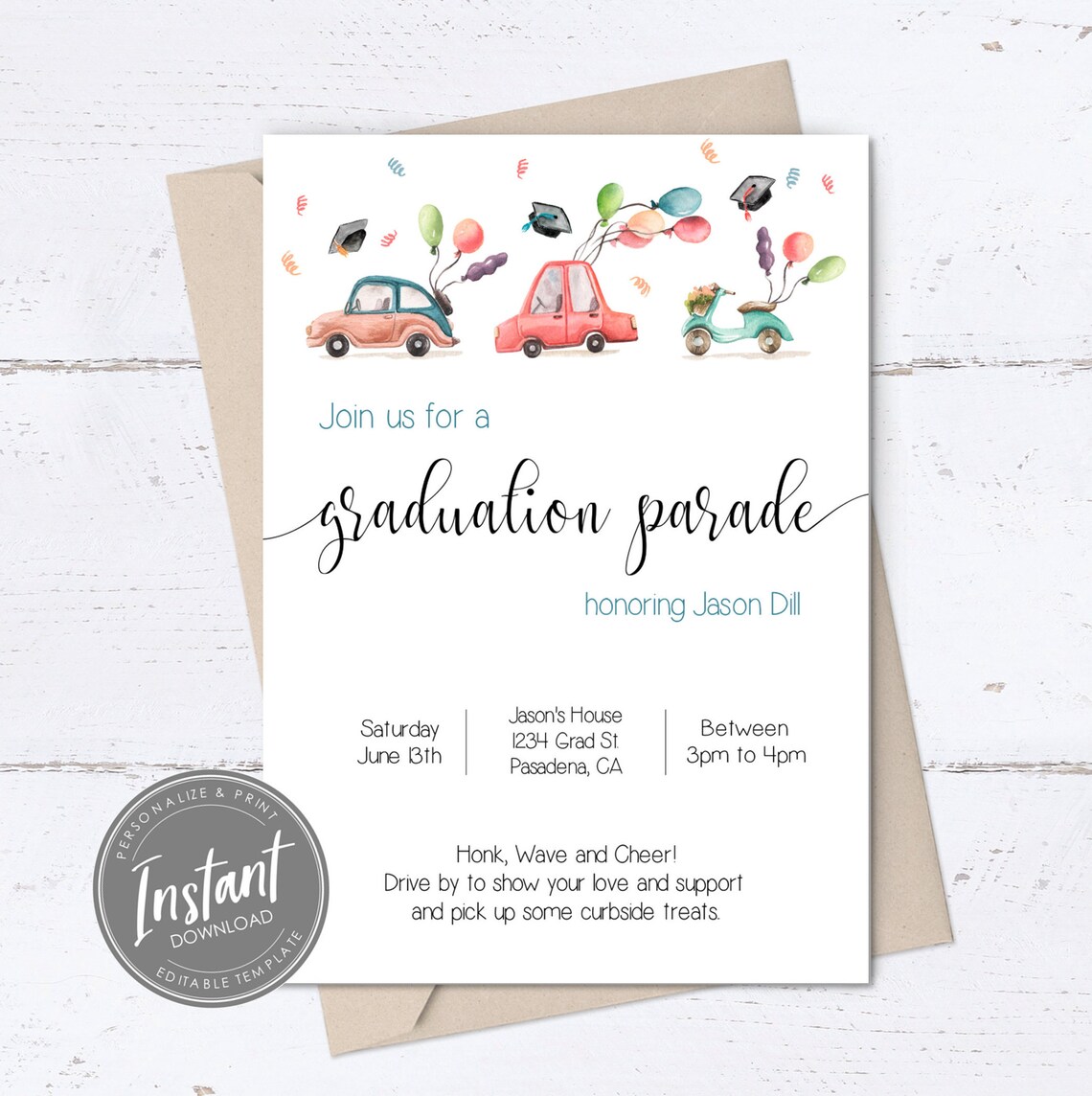 Drive by Graduation Parade Invitation Drive By Graduation | Etsy