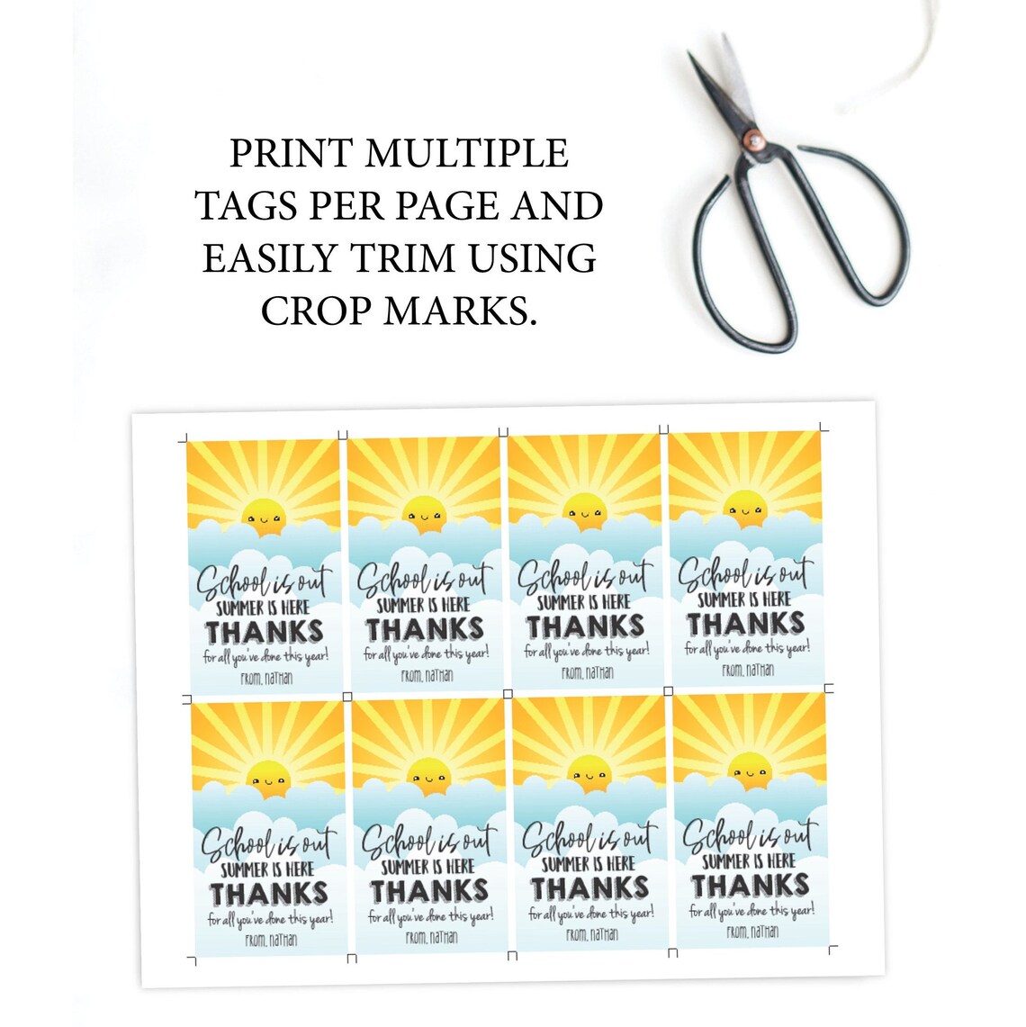 Editable End of School Year Tags End of School Gift Tags - Etsy