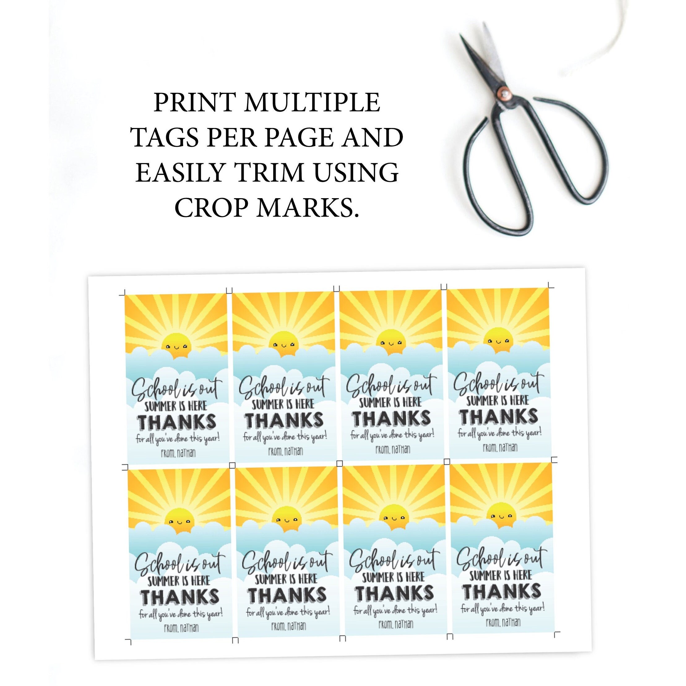 Editable End of School Year Tags | End of School Gift Tags | Printable ...