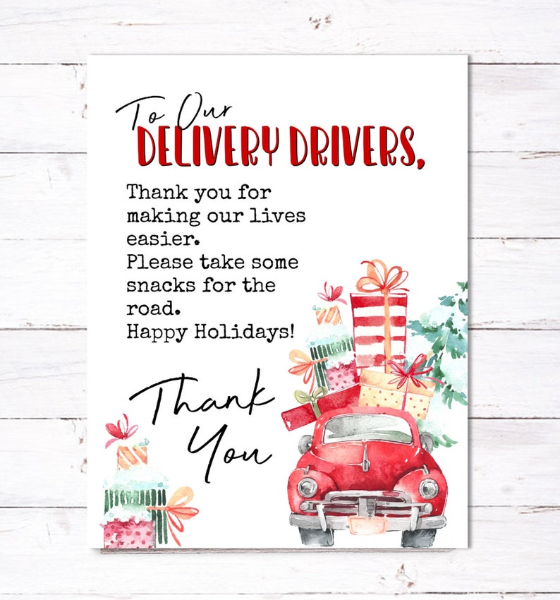 Delivery Driver Sign Essential Worker Thank You Snack Basket - Etsy