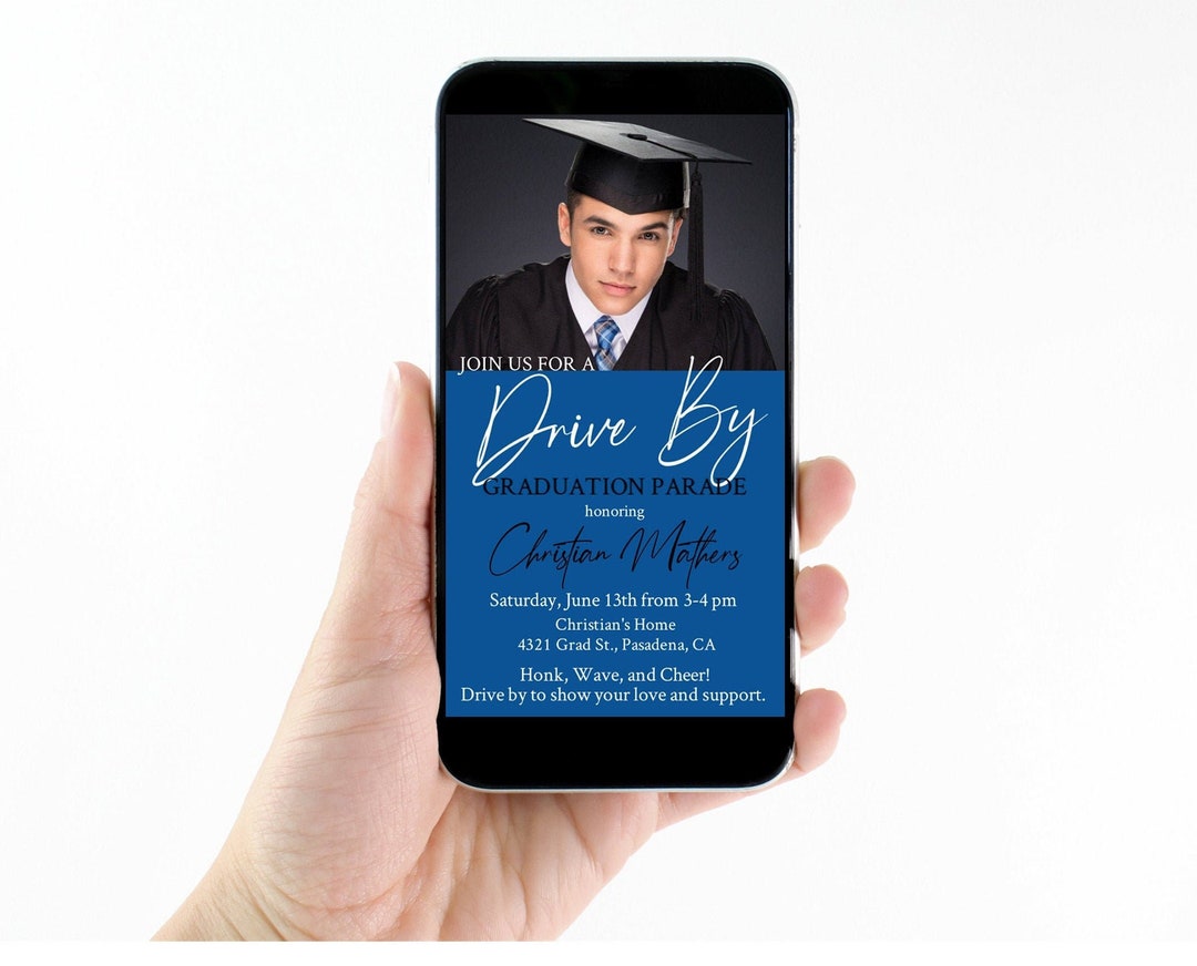 Drive by Graduation Invitation, Graduation Announcement, Digital Invite ...