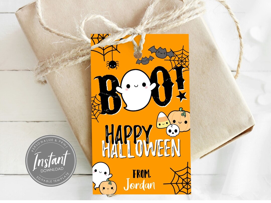 Printable Halloween Favor Tags, Boo Gift Tags, Trick or Treat Favor ...