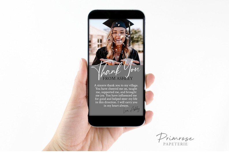 Graduation Thank You Card Template Editable Digital Thank - Etsy