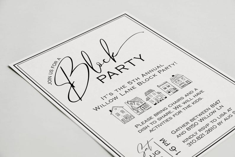 Block Party Invitation Template, Editable Block Party Flyer ...