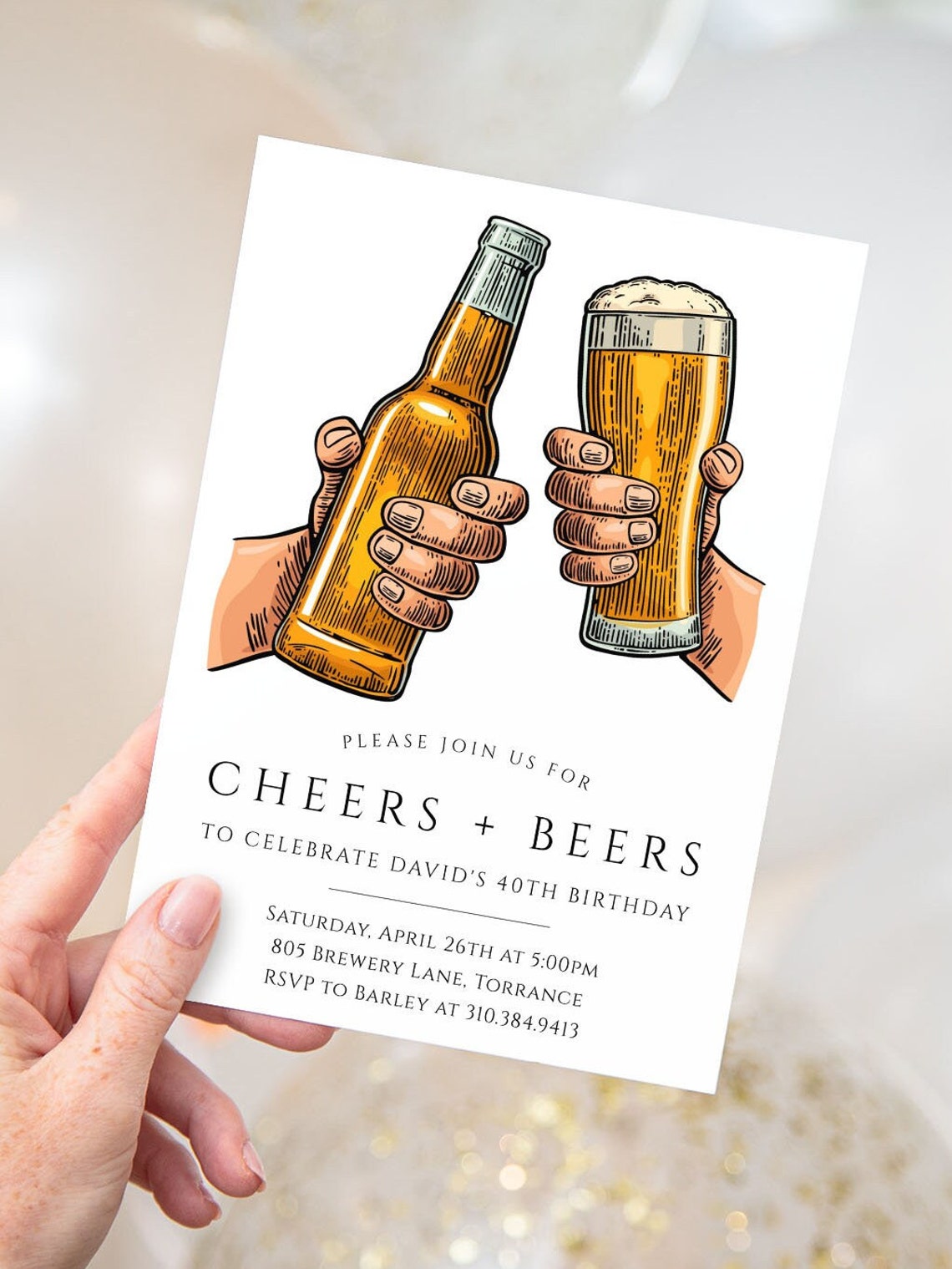 Adult Birthday Invitation Cheers and Beers Invite Beer Invitation ...