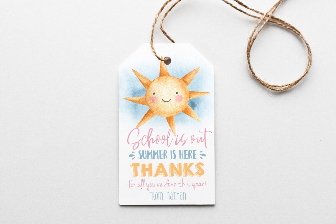 Editable End of School Year Tag School's Out Gift Tags - Etsy