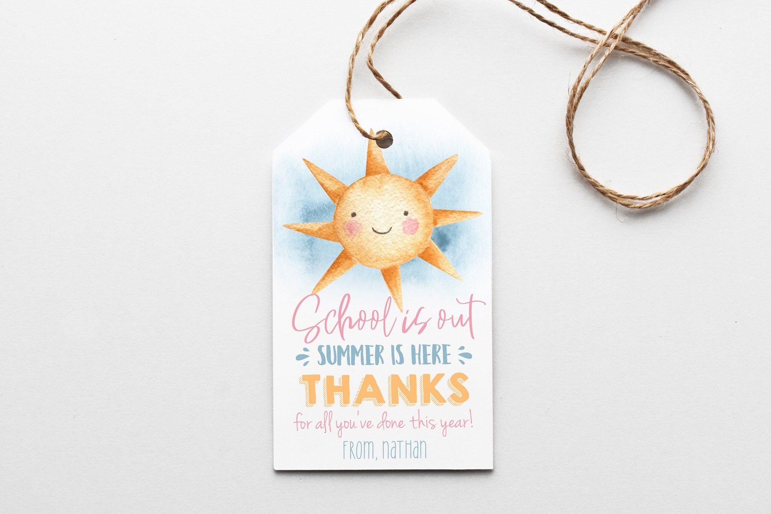 Editable End of School Year Tag | School's Out Gift Tags | Printable ...