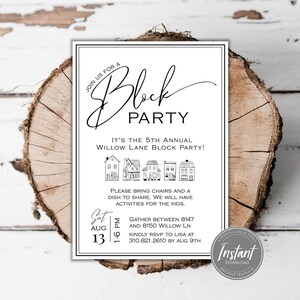Block Party Invitation Template Editable Block Party Flyer - Etsy