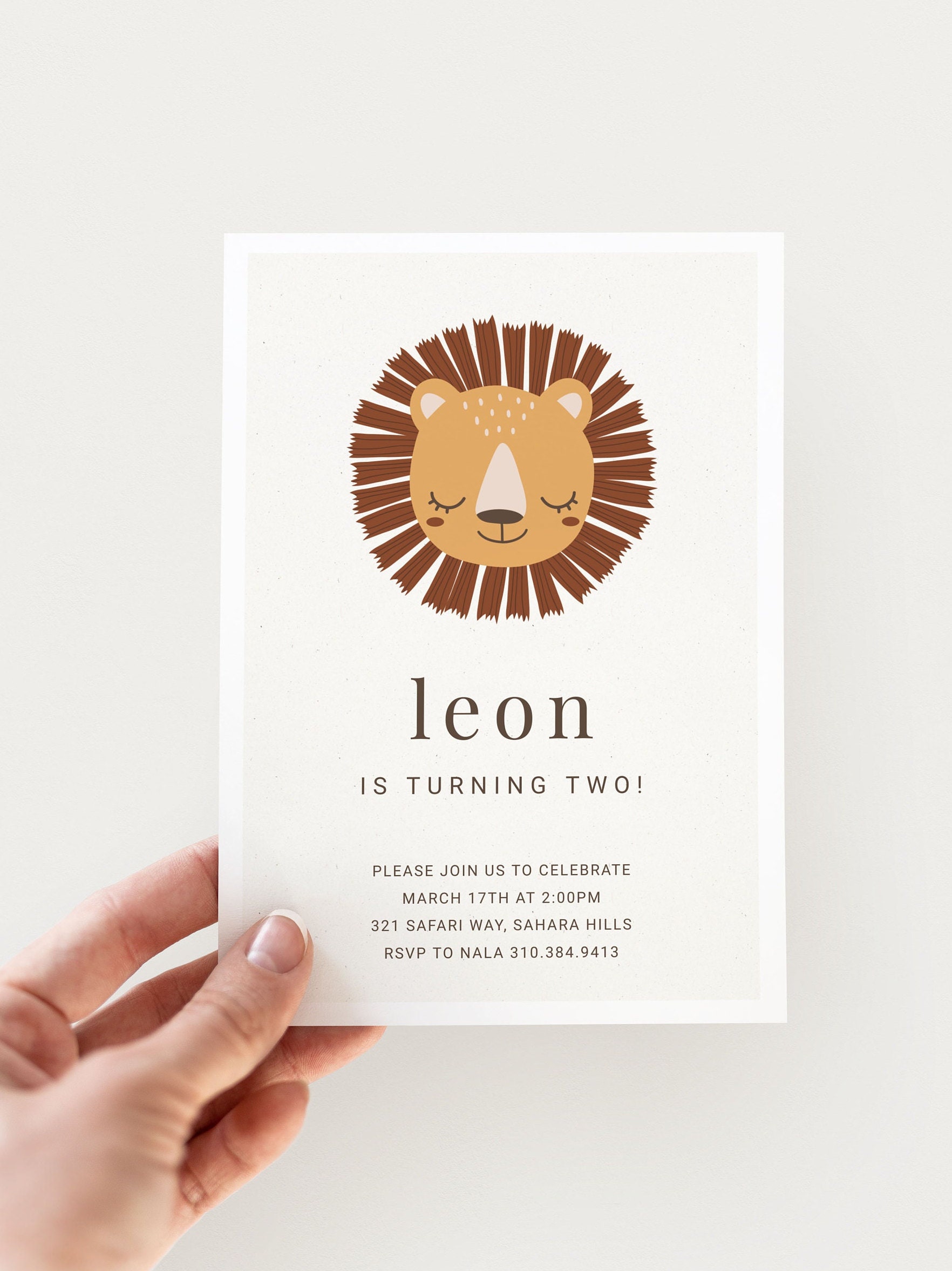Lion Birthday Thank You Tag Editable Lion Party Sticker Template ...