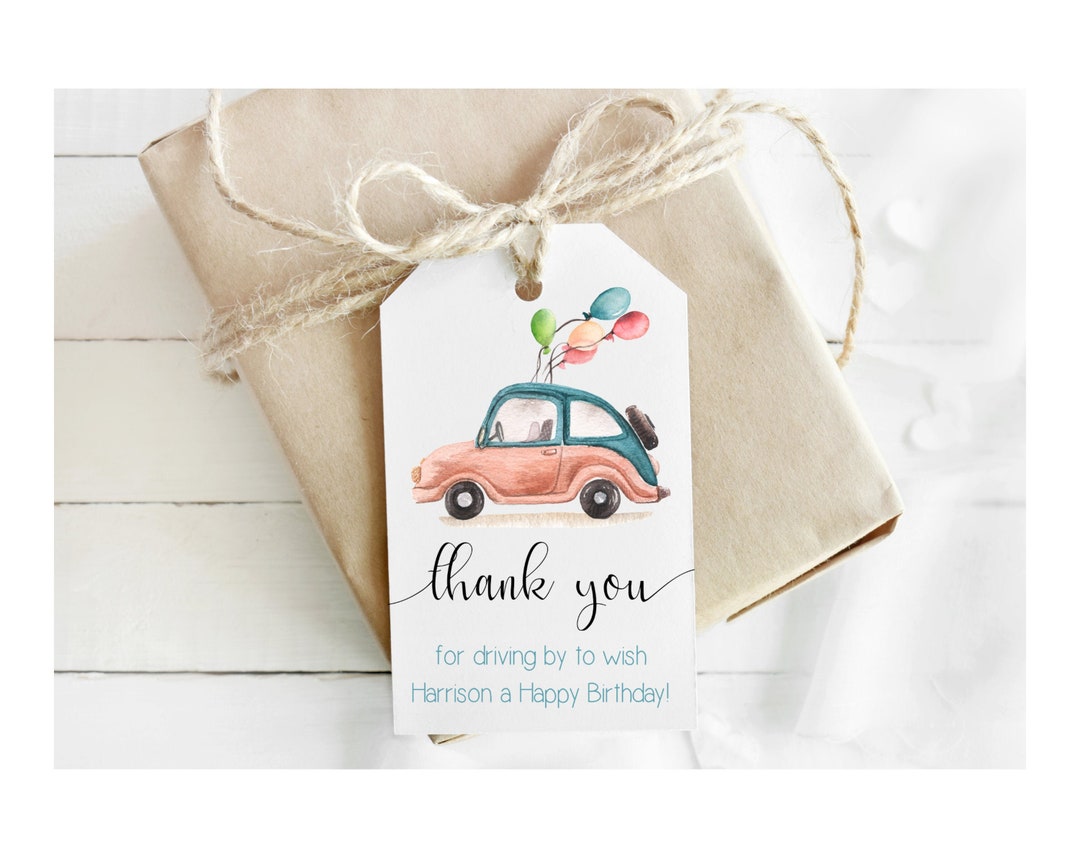 Party Favor Tag, Drive by Birthday Invitation, Quarantine Birthday ...