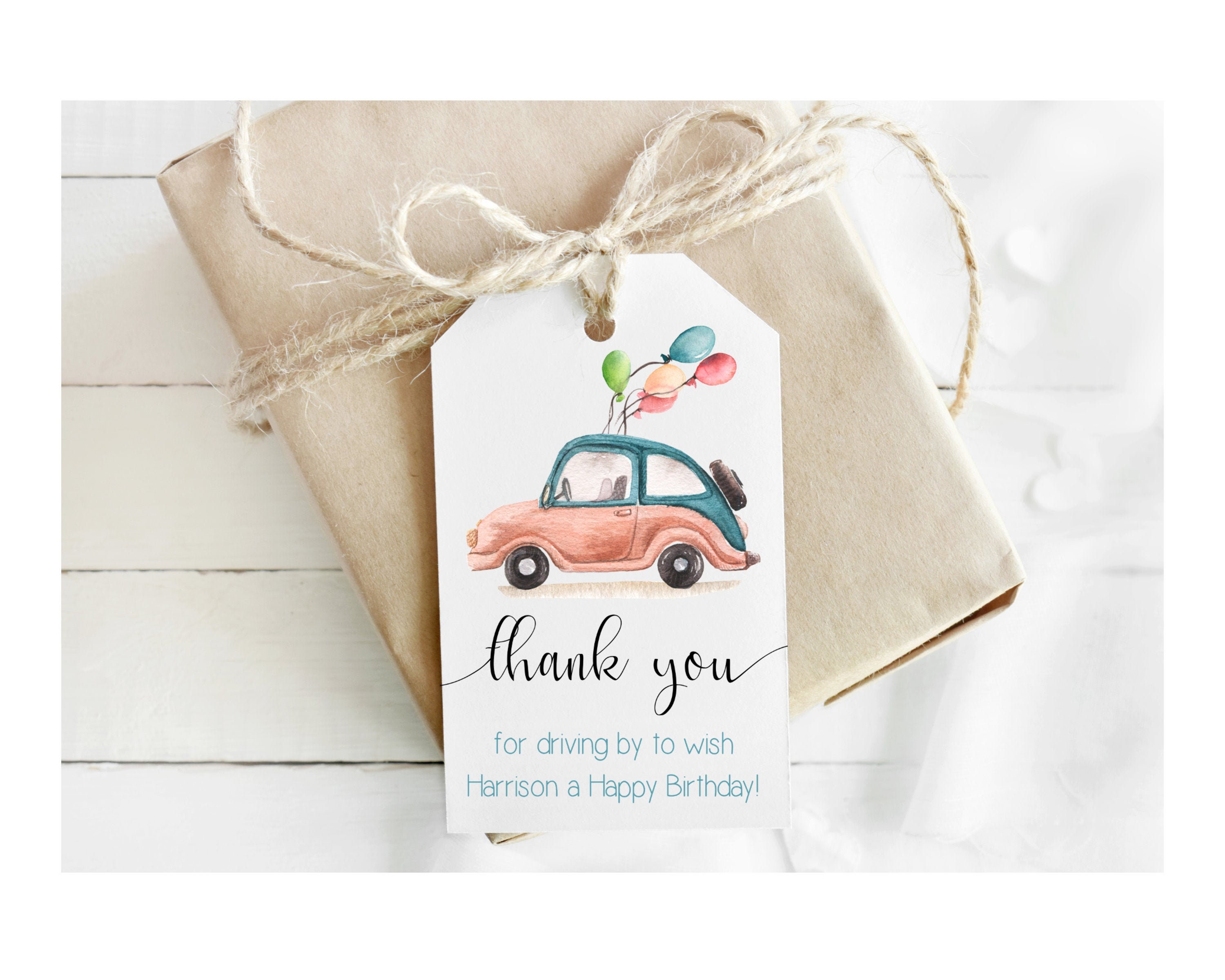 Party Favor Tag Drive by Birthday Invitation Quarantine | Etsy