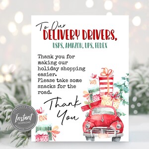 Delivery Driver Sign Essential Worker Thank You Snack Basket - Etsy