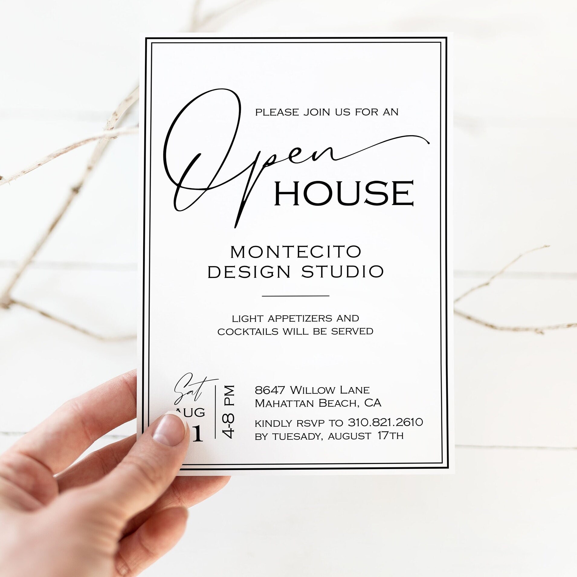 Open House Invitation Template | Mixer Invite | Small Business ...
