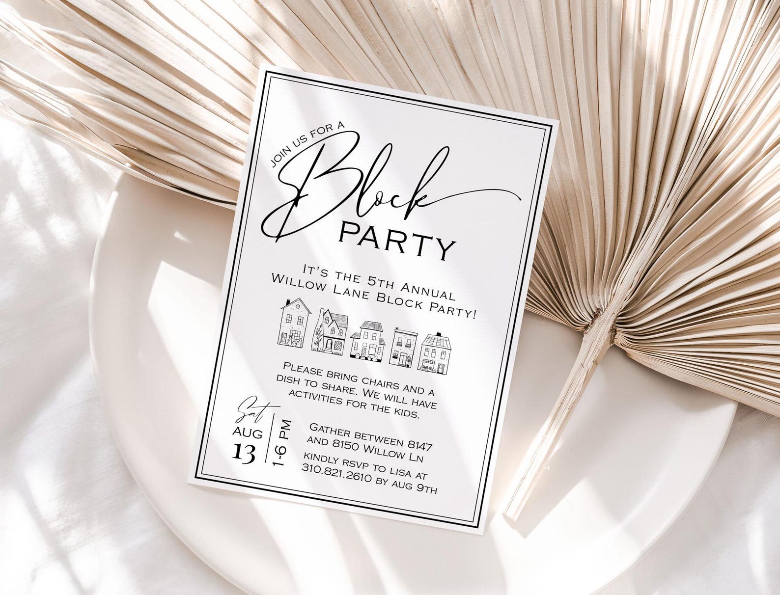 Block Party Invitation Template, Editable Block Party Flyer ...