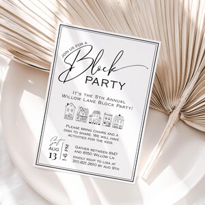 Block Party Invitation Template, Editable Block Party Flyer ...