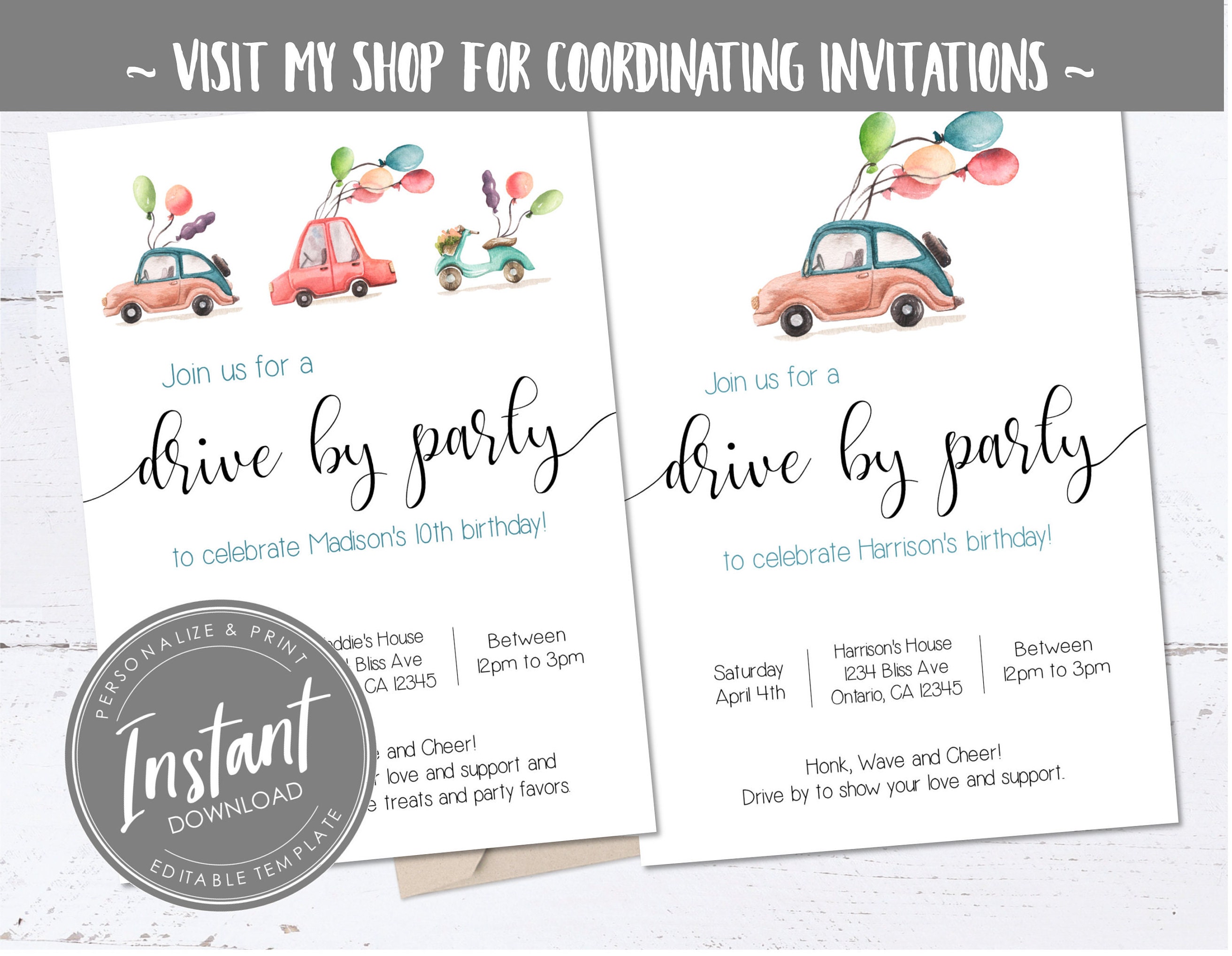 Drive by Birthday Party Sign, Social Distancing Party, Quarantine ...