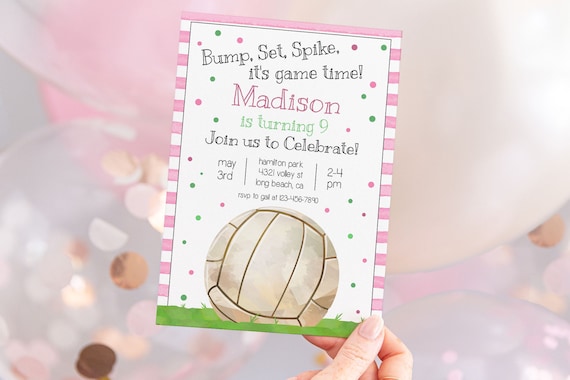 Invitaciones De Cumpleaños De Voleibol Vectores De Invitaciones