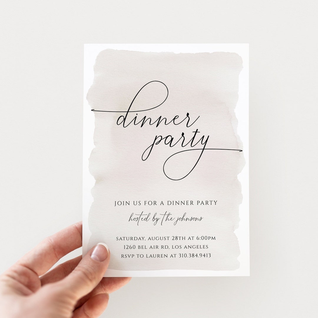 Dinner Party Invitation | Dinner Party Invite Template | Minimalist ...