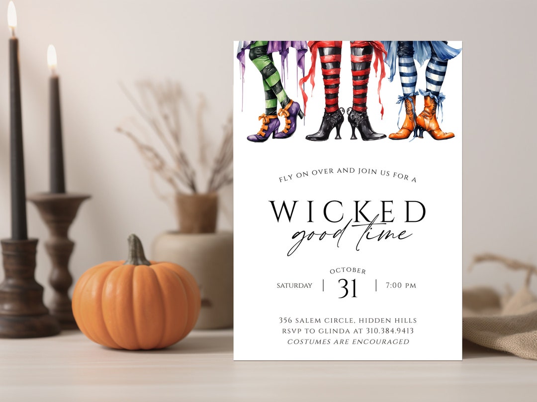 Witch Halloween Party Invitation | Witch Halloween Invitation Template ...