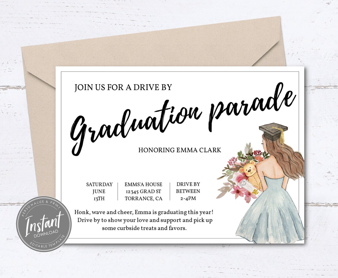 Graduation Parade Drive by Graduation Invitation Quarantine - Etsy