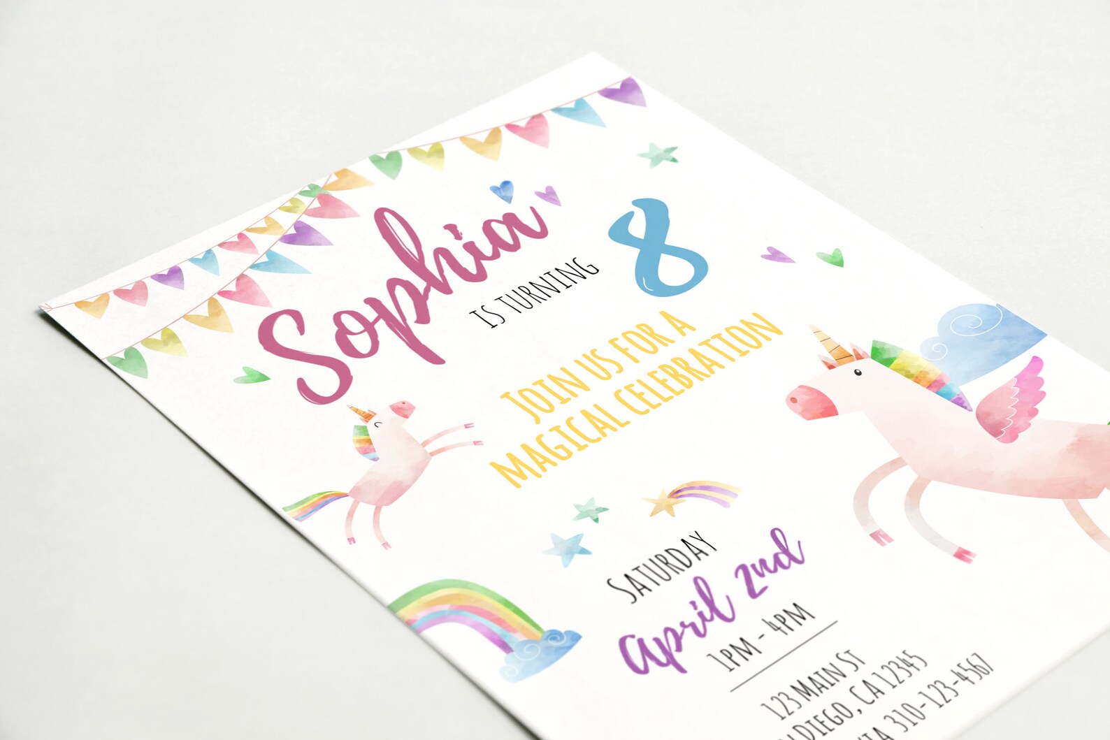 Editable Unicorn Invitation Unicorn Birthday Invite Template | Etsy