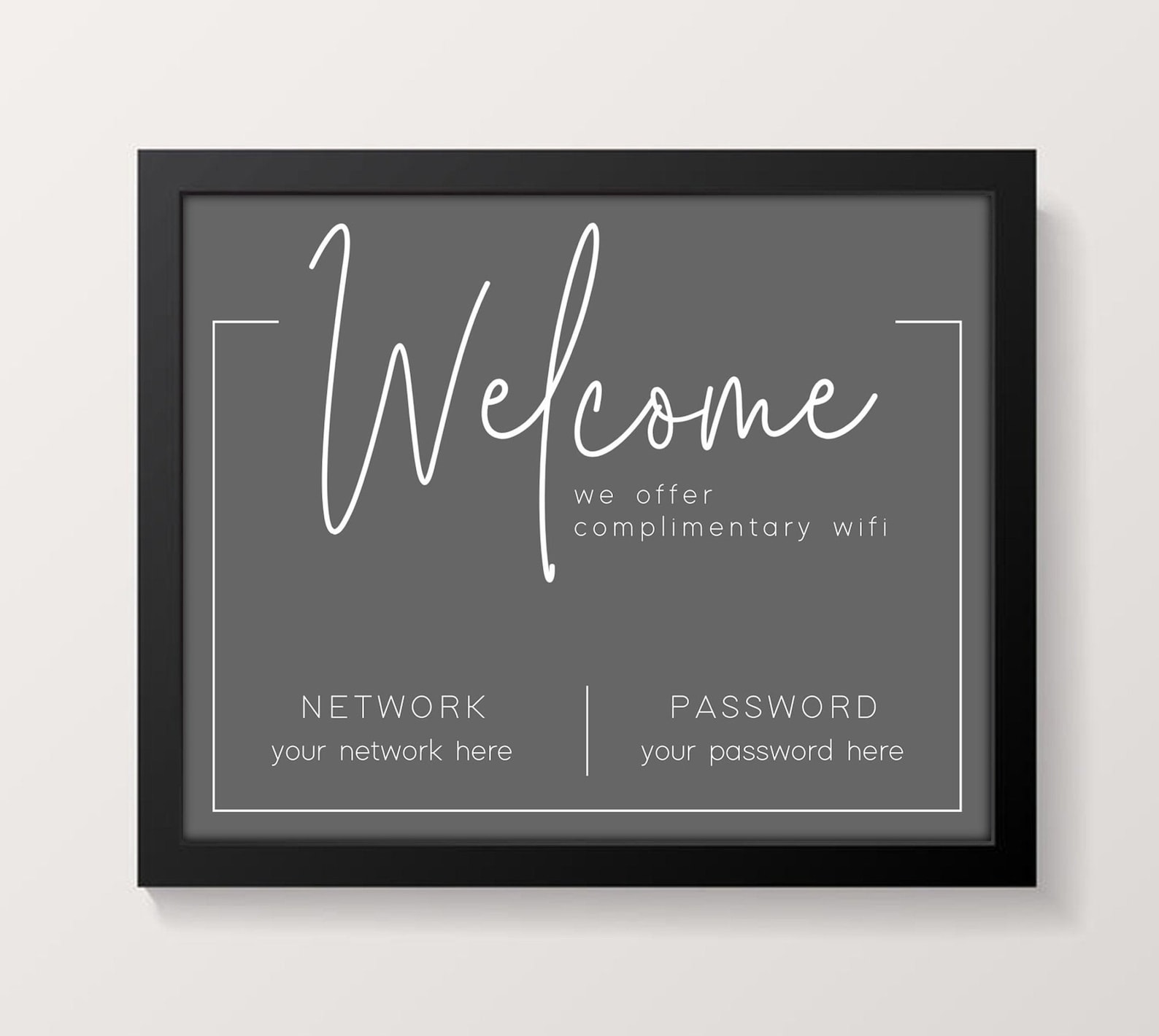 WIFI Password Sign Template Wifi Network Sign Instant | Etsy
