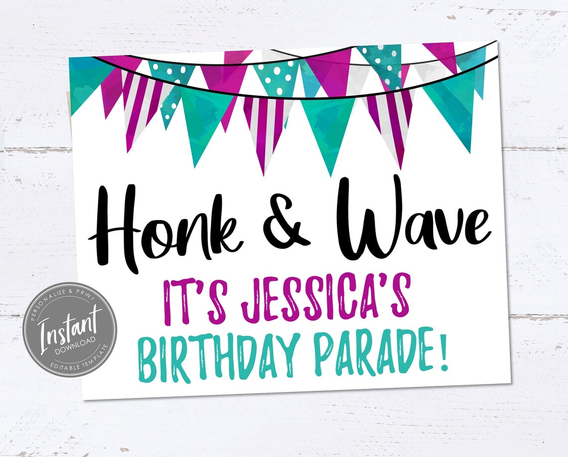 Drive by Birthday Parade Digital File Only Yard Sign - Etsy