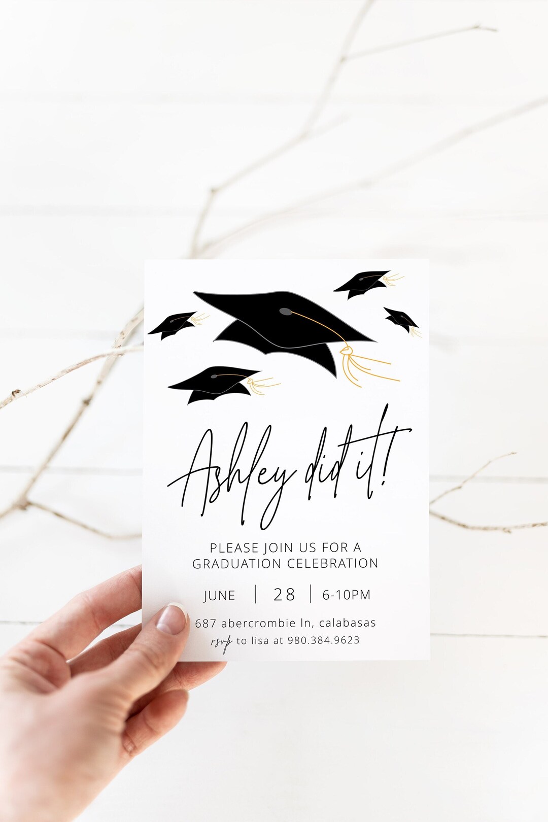 Personalized Graduation Party Invitation Template | Digital Graduation ...
