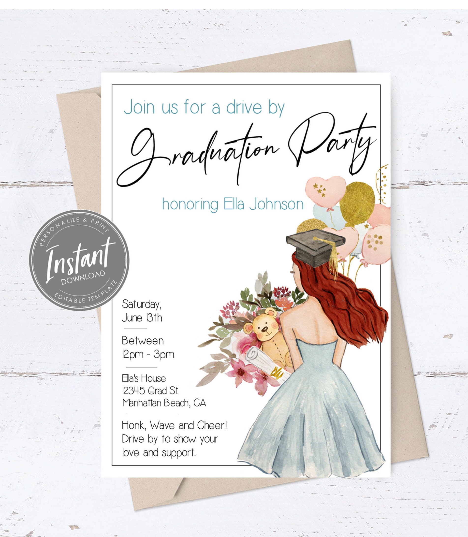 Graduation Drive by Invitation Virtual Graduation Invitation | Etsy
