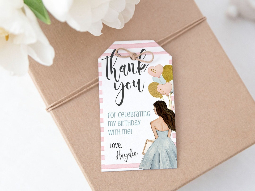 Editable Birthday Goodie Bag Template, Teen Thank You Tag, Mall ...