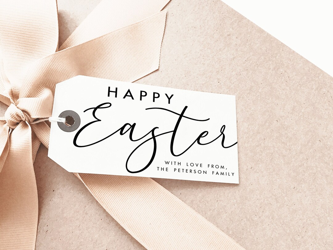 Printable Easter Tag Template Modern Easter Basket Tag Personalized ...